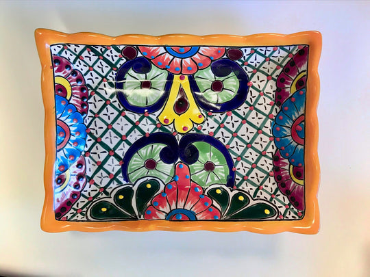 Talavera Poblana Rectangular Platter (Yellow) – OptimistMade