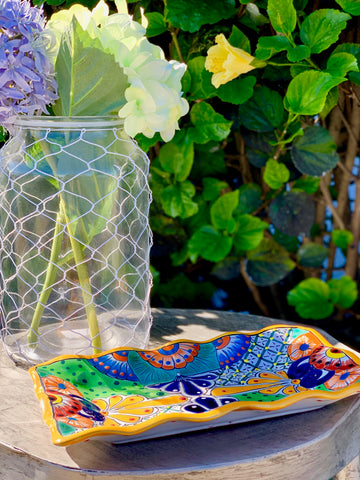 Talavera Poblana Rectangular Platter (Yellow) – OptimistMade
